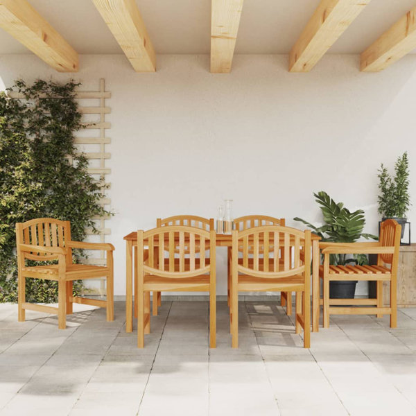 Alpen Home Gitane Rectangular 7 - Piece 6 - Person Teak Outdoor Table Set | Wayfair.co.uk